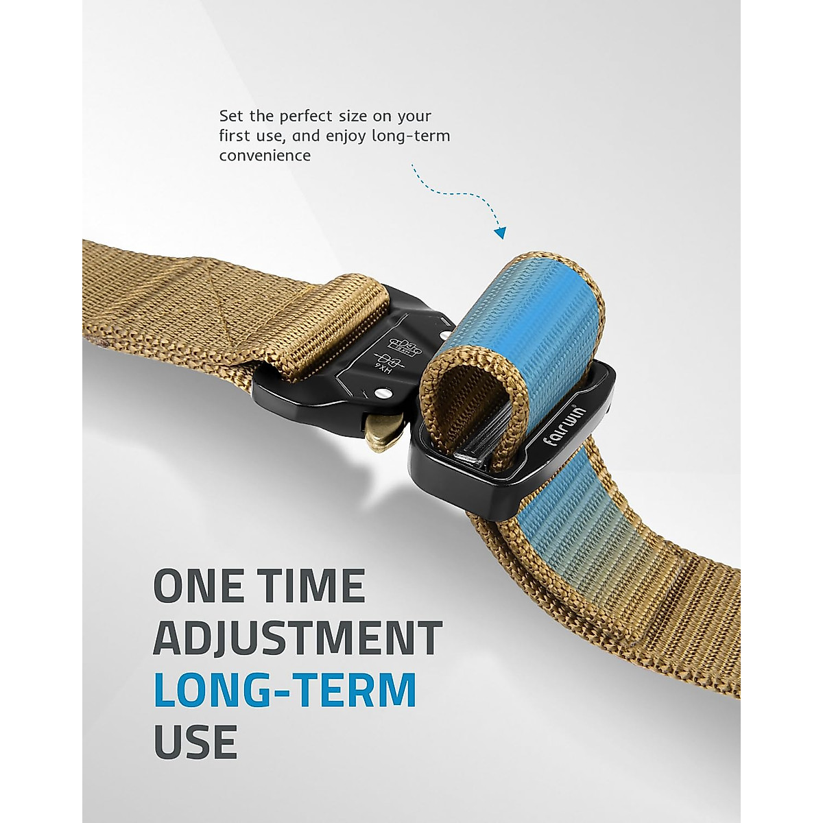 FAIRWIN 1.5 Tactical Belt Reinforced EDC Belts for Men Military Tactical Belts for Men with Heavy Duty Quick Release Buckle