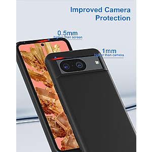 Foluu Silicone Case for Google Pixel 8, Pixel 8 Liquid Gel Rubber Bumper Case with Soft Microfiber Lining Cushion Slim Hard Shell Shockproof Protective Cover for Google Pixel 8 2023 (Black)
