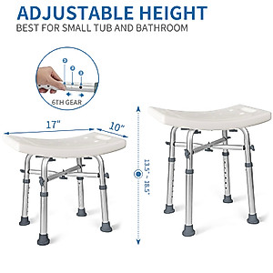 DEZOON Shower Chair for Elderly Shower Seat for Inside Shower Tool-Free Shower Stool Small with 5 Adjustable Heights Bathtub Chairs for Disabled,Seniors
