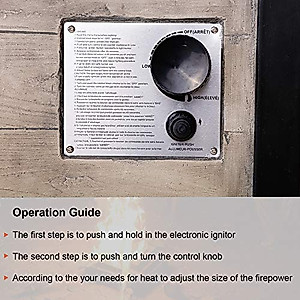 20" Outdoor Patio Propane Fire Pit Table, 40,000 BTU Auto-Ignition Gas Heater Column with Realistic Faux Wood Pattern, ETL Certification, for Outside Garden Backyard Deck