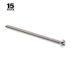Prime-Line 9009193 Machine Screw, Pan Head, Slotted/Phillips Combo, #10-24 X 3 in, Grade 18-8 Stainless Steel, Pack of 15