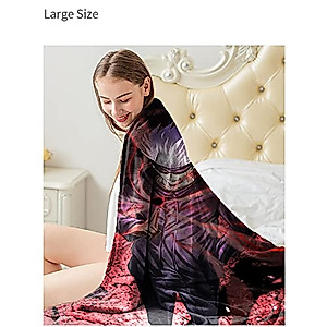 Gojo Satoru Anime Fleece Blanket,Jujutsu Kaisen Manga Ultra Soft Throw Blanket for Couch 80x60 inches