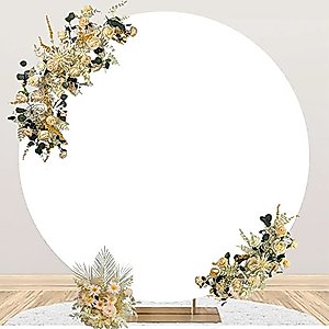7.2x7.2ft White Round Backdrop Cover White Circle Backdrop Cover Round Fabric Photo Background for Photography Party Birthday Wedding Baby Shower Home Decorations