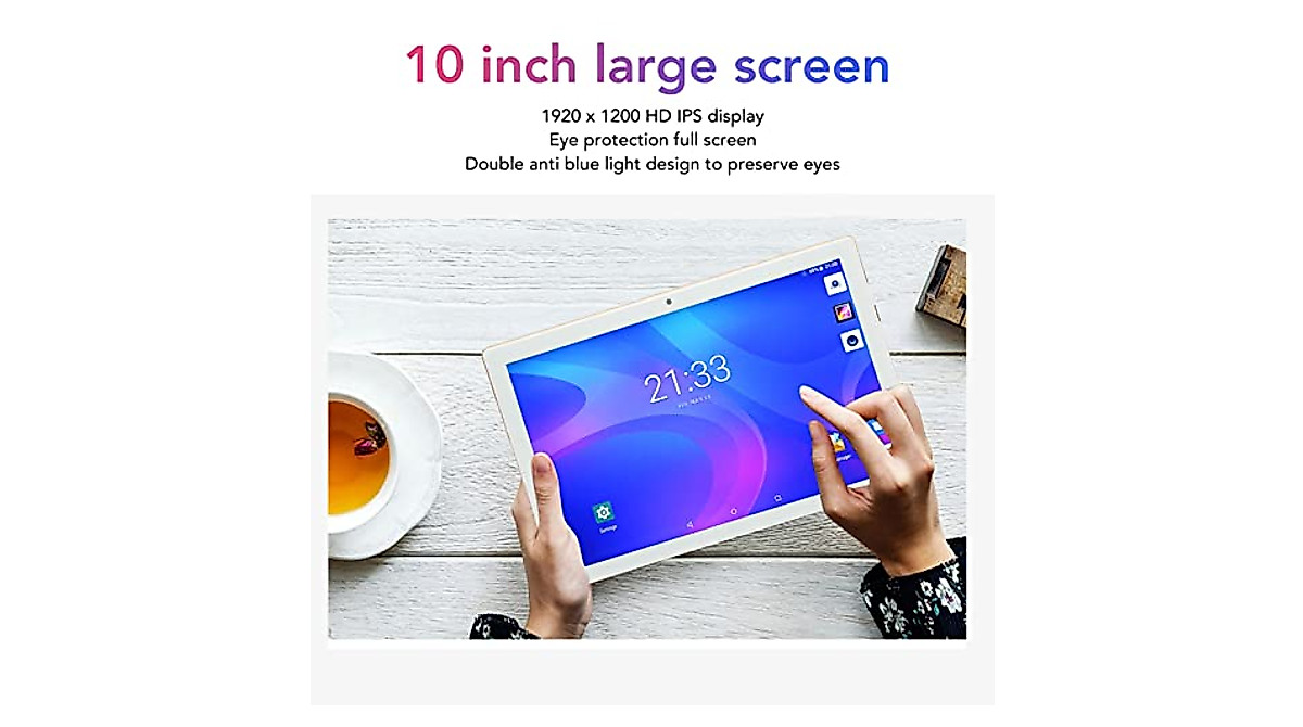 SUAA 10in Portable Tablet | 256GB, Eye Protection & Fast