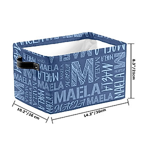 ZAACUSTOM Foldable Personalized Toy Box for Boys Girls with Name Waterproof Kids Custom Storage Bin Baskets Cube Boxes Organizer with Handles for Organizing Shelf Closet, 1 Pack