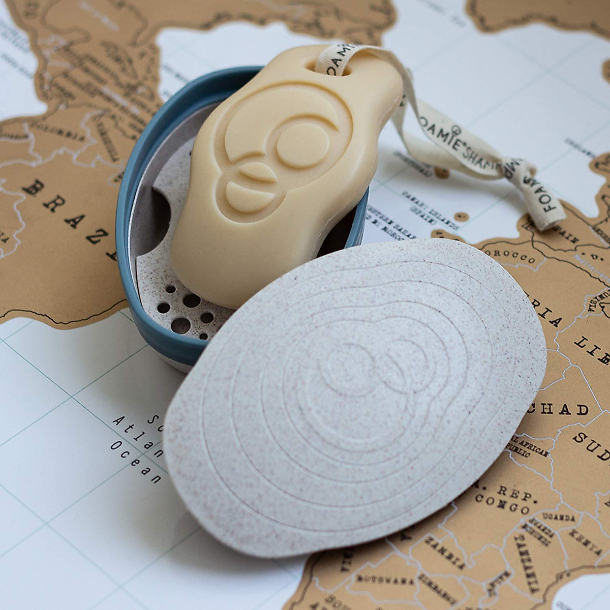 FOAMIE Travel Buddy - Shampoo Bar Travel Case with Removable Shelf - Water Tight, Sustainable Materials - Perfect for Travel, Camping and in the Shower