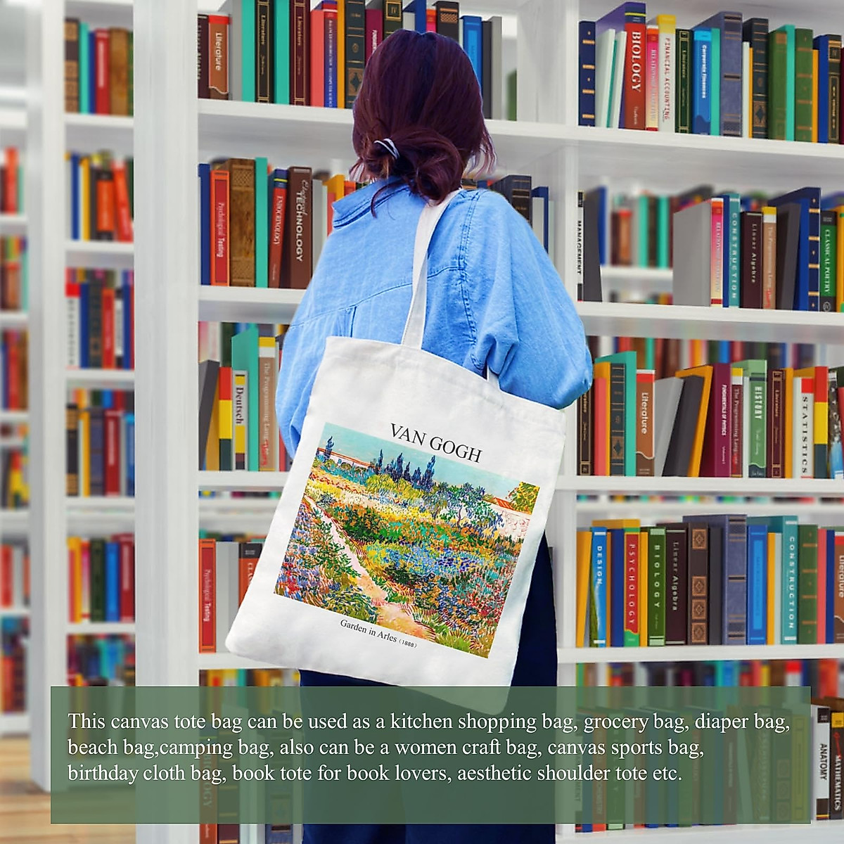 Andeiltech Canvas Aesthetic Tote Bag for Women with Zipper Inner Pocket Beach Shopping Bags Canvas Shoulder Bag Gifts Reusable Grocery Bags