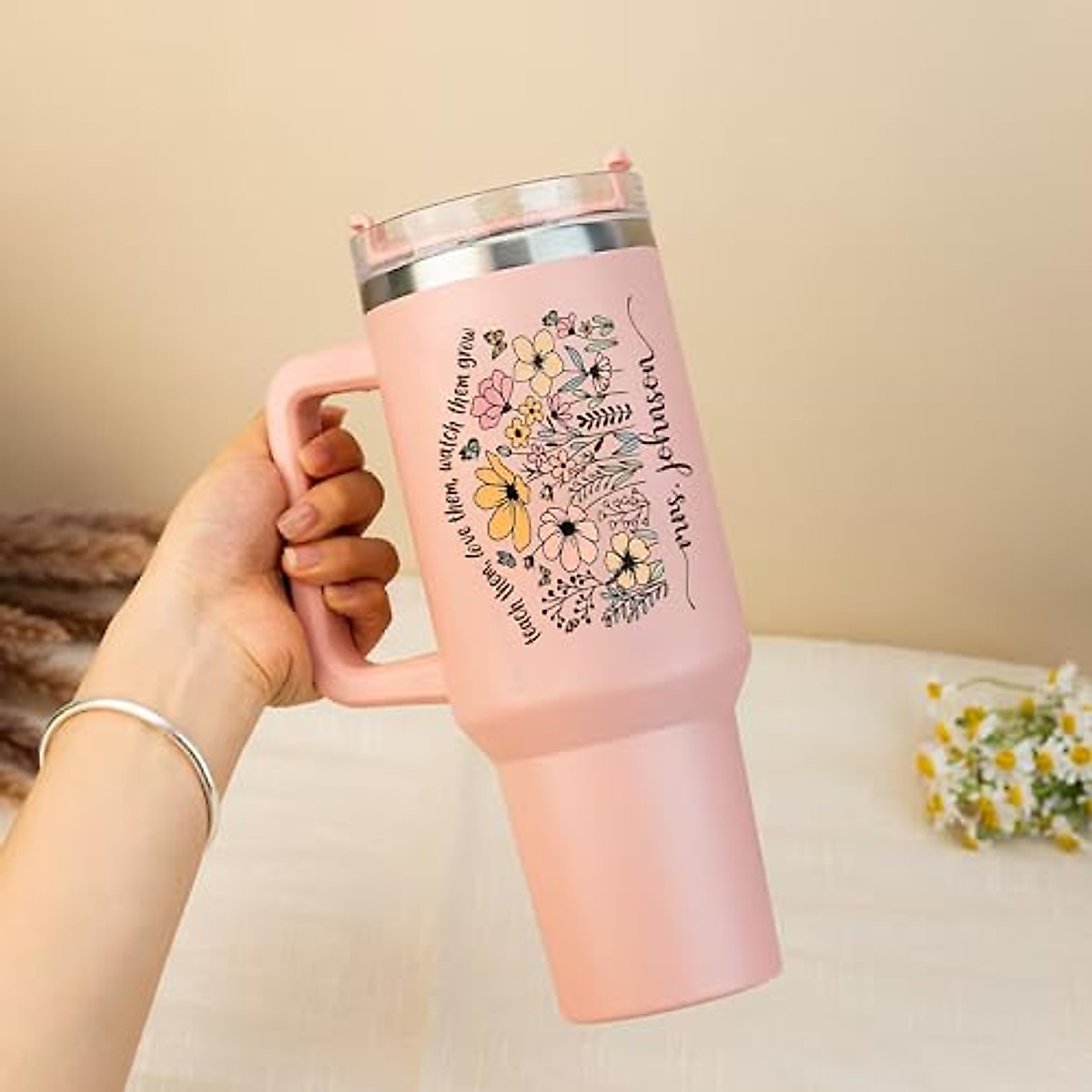 Noni Personalized Teacher Tumbler 40oz, Teach Tumbler Gifts For Women, Teachers Appreciation Week, Thank You Gift For Teachers Women, Birthday Mother's Day Gift