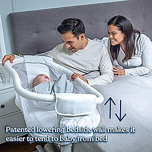 Halo BassiNest Swivel Sleeper, Baby Bassinet, Soothing Center with Nightlight, Vibration and Sound, Premiere Series, Pebble