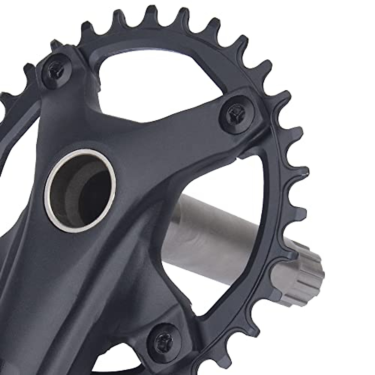 VIARON 170mm Bike Crankset 32T/34T/36T Hollow Integrated 104BCD Single Speed Round Chainring Crankset with Bottom Bracket (34T)