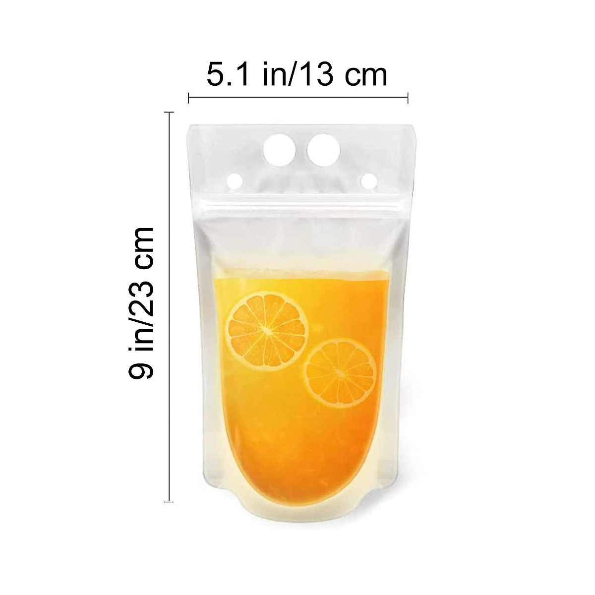 Enkrio 100Pcs Drink Pouches for Adults Clear Drink Pouches with Straws Juice Pouches for Adults Plastic Drink Bags Stand up Hand-held Zipper Smoothie Bags with 100 Straws & Silicone Funne