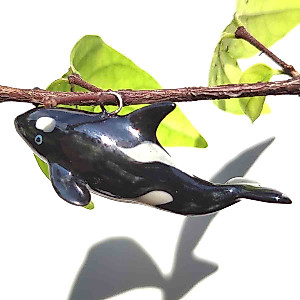 SSJSHOP Whale Orca Micro Tiny Dollhouse Figurines Ceramic Hand Painted Animals Collectible Small Gift Home Garden Decor