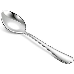 Hiware 12-Piece Dinner Spoons Set, Food Grade Stainless Steel Spoons Silverware for Home, Kitchen or Restaurant - Mirror Polished, Dishwasher Safe, 7.3 Inch