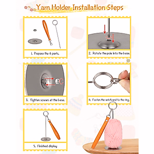 Coopay Wrist Yarn Holder with Wrist Strap, Portable Yarn Ball Holder Yarn Spinner for Crocheting and Knitting, Yarn Storage Holder for On-The-Go Knitting Prevents Yarn Tangles