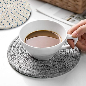 4 Pcs Cotton Thread Weave Hot Pot Holders, AIFUDA Multi-use Hot Mats Non-Slip Stylish Coasters Insulation Hot Pads Trivet for Cooking and Baking
