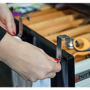 Home-X - Over-The-Cabinet Towel Bar, Metal Hanging Rack for Kitchen and Bathroom, Stainless Steel, 9" L x 2 1/2" W x 2 1/4" H