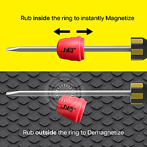 JNB Pro 4 Pcs Magnetic Screw Ring Magnetizer for Screwdriver Bits, Removable 1/4 Inch 6.35 mm Hex Universal Sleeve Bit Magnet Holder - Magnets for Screw Drivers, Power Bit Tools