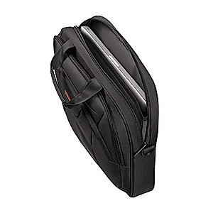 AMERICAN TOURISTER Unisex Adult Briefcase, Black (Black/Orange), M (15.6 Inch)