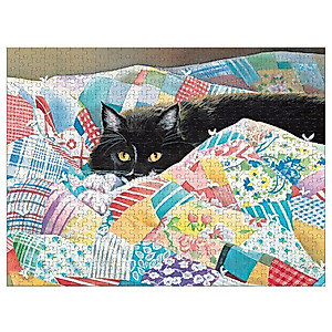 LANG Grandma's Quilt Cat 500 Piece Jigsaw Puzzle