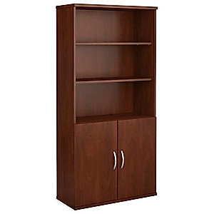 Bush Business Furniture Series C 36W 5 Shelf Bookcase with Doors in Hansen Cherry