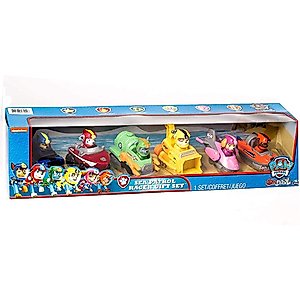 Paw Patrol Sea Patrol Racers Choice 6-Pack Vehicle Gift Set, Chase, Marshall, Rocky, Rubble, Skye & Zuma