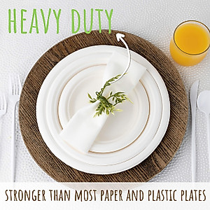 brheez 10 in. Disposable Plates Paper Plates Alternative Compostable Plates Heavy Duty [Pack of 60] Eco-Friendly 100% Natural Sugarcane Bagasse Fiber Biodegradable