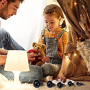 Vanblue Safety Eyes 130PCS 6mm Plastic Black Craft Eyes Teddy Bear Eyes with Washers for Amigurumi Stuffed Animals Crochet Toys Crafts Making