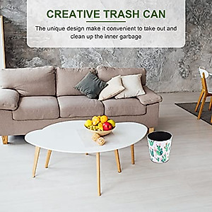 Zerodeko Car Decor PU Leather Trash Can Cartoon Animal Decorative Paper Basket Toilet Garbage Bin Waste Container Sundries Storage Bucket for Kitchen Office Bedroom 10L B Office Decor