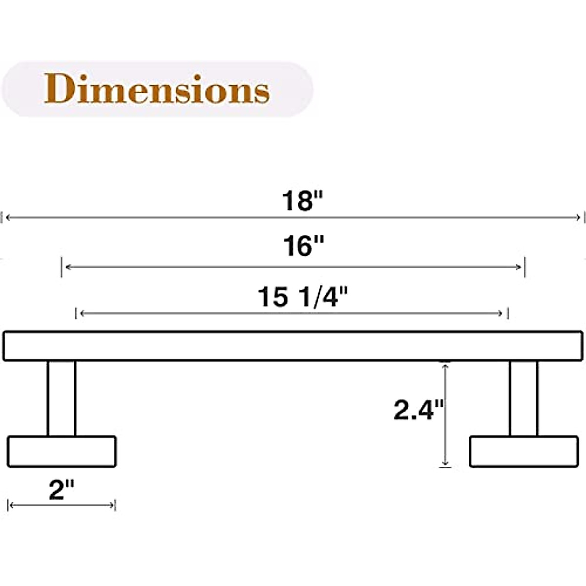 USHOWER 16-Inch Bath Towel Bar, Total Length 18-Inch Brushed Nickel Towel Rack Wall Mounted, SUS304 Stainless Steel Modern Home Decor Towel Holder for Bathroom