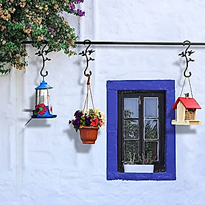 YILONGDA Bird Feeder House Hanger Hooks for Outside, Decorative Heavy Duty Plant Hangers Hooks Outdoor, S Garden Hooks Extender for Hanging Hummingbird, Wind Chimes, Flower Basket(2PCS/Hummingbird)