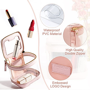 BEGIN MAGIC Clear Makeup Case Small Cosmetic Bag Lipstick Organizer Bag Waterproof Portable Transparent Storage Makeup Train Case Toiletry Bag