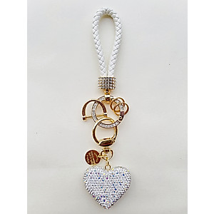 TX-INNO AUTO Crystal Car Keychain for Women with Sparkly Rhinestone Heart Shape Keychains Accessories, Cute keychain for Girls, Birthday Christmas Easter Valentines Day Mothers Day Gifts