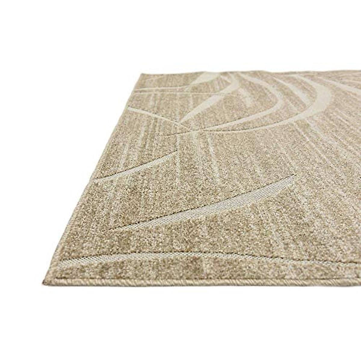 Unique Loom Outdoor Botanical Collection Area Rug - Orlando (5' 1" x 8' Rectangle, Beige/ Cream)