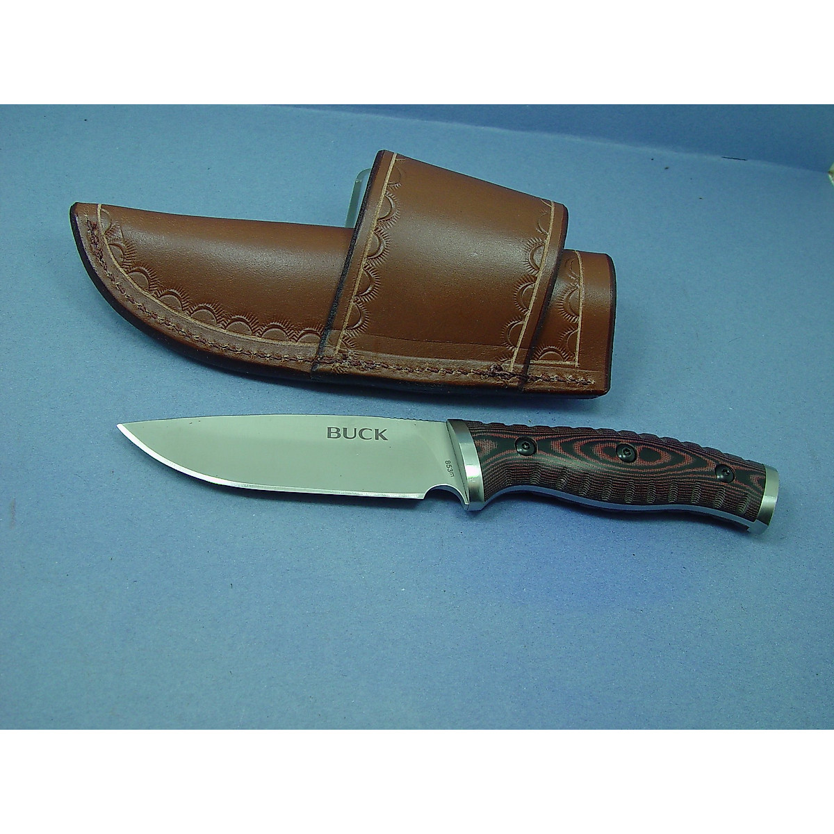 Cross Draw Knife Sheath for Buck Selkirk Knife, Leather Fixed Blade Knife Holder, Dyed Light Brown