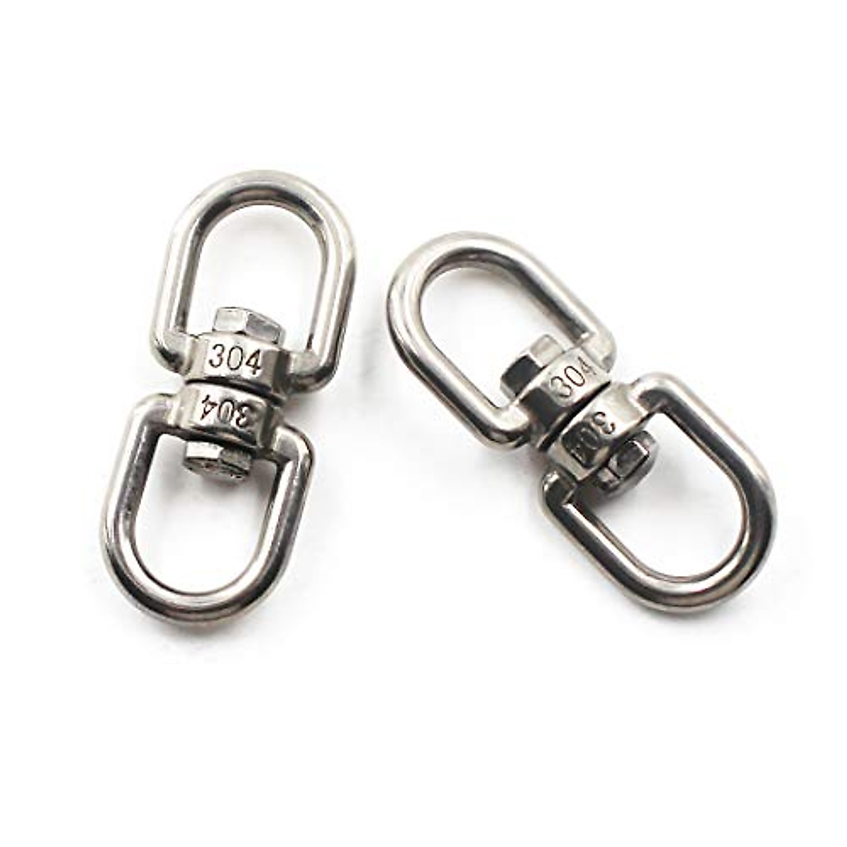 304 Stainless Steel Eye to Eye Swivel Ring,M10 3/8" Key Ring Keychain Connectors for Anchor Chain (2PCS)