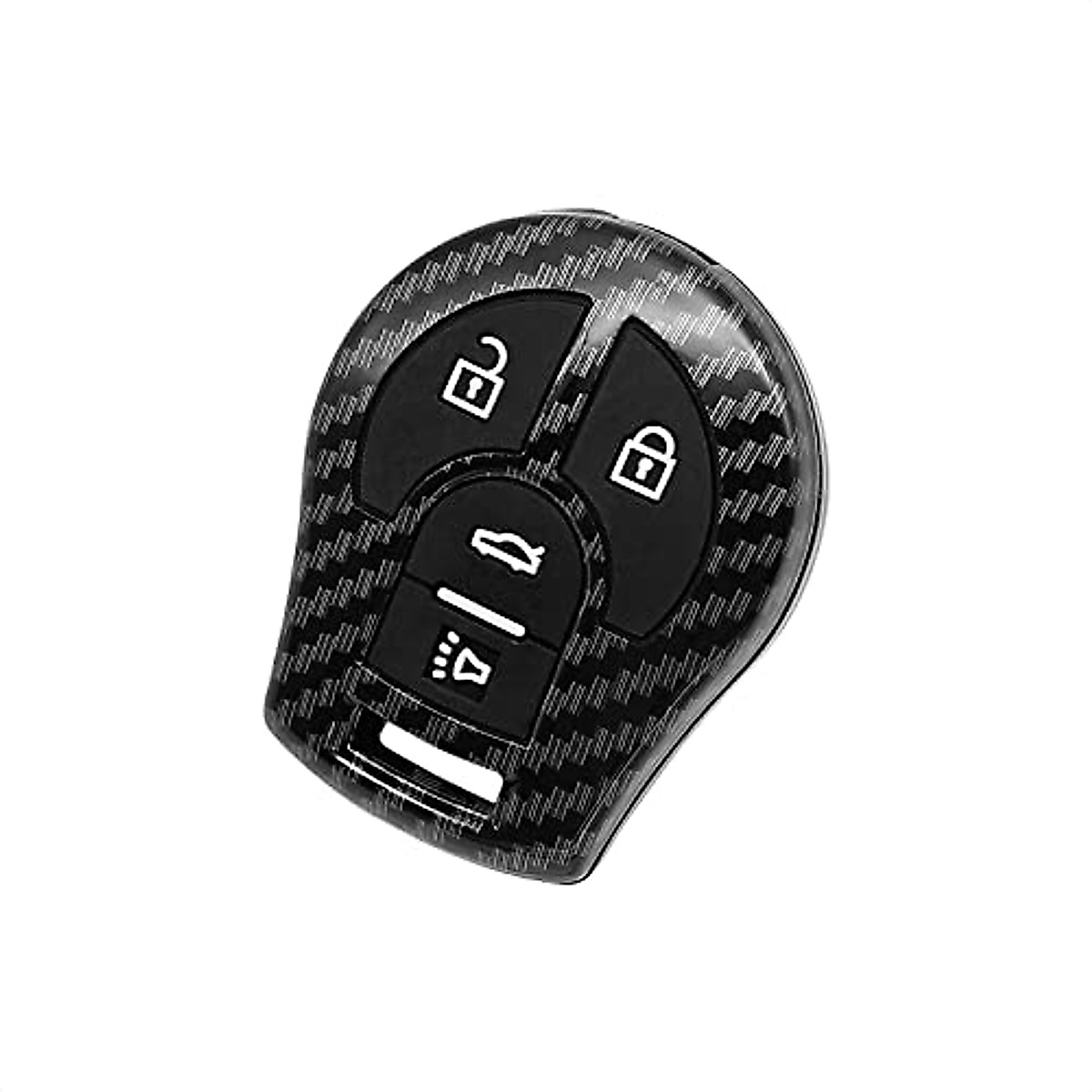 HUWANDJ Smart Key Fob Case Cover Compatible with Infiniti FX Series G35 Q45 QX56 Nissan 350Z Altima Armada Cube Juke Maxima NV Quest Rogue SENTRA 2 3 4 Button Keyless Entry Carbon Fiber Pattern Black