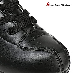 Roller Skates PU Leather High-top Roller Skates Four-Wheel Roller Skates Shiny Roller Skates with Carry Bag for Girls and Boys (Flash Wheel,US:5)