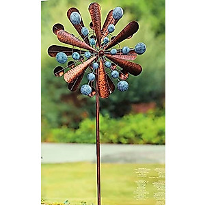 Reversible Extra Large Wind Spinner Catcher 23" Wide, 83" High Weather Resistant Finish