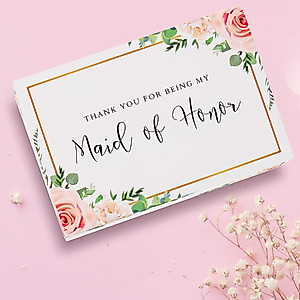 Maid of Honor Thank You Box (Single Box) Thank You For Being My Maid of Honor I Maid of Honor Box for Maid of Honor Gifts | Floral Style