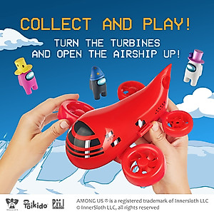 P.M.I. Exclusive Among Us Toys Set | Red Airship & 3 Unique Collectibles | Featuring Pink Crewmate in Muenster Hat | Perfect for Kids & Fans