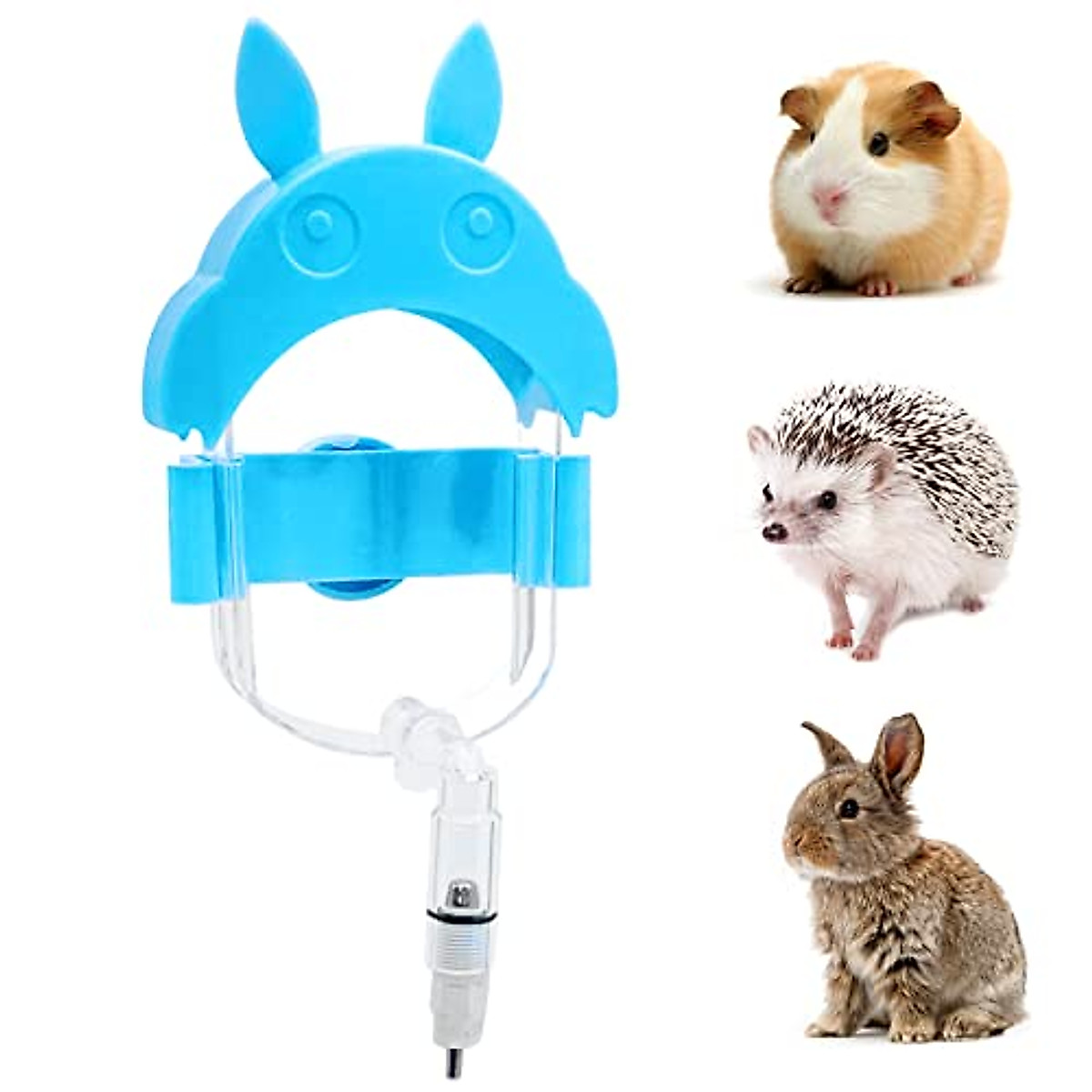 BNOSDM Guinea Pig Water Bottle No Drip Small Animal Water Bottle Feeder No Leak Hanging Water Dispenser for Guinea Pig Hamster Rabbit Bunny Chinchiclla Ferret Hedgehog (Blue 11.84OZ)