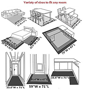 Modern Abstract Mid Century Geometry Area Rug, Boho Abstract Art Print Indoor Carpet, Rugs Floor Carpet, Indoor Non-Slip Rug for Room Sofa Living Room Mat Bedroom Home Decor 6 x 4ft