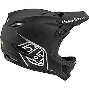 Troy Lee Designs D4 Carbon Full Face Mountain Bike Helmet for Max Ventilation Lightweight MIPS EPP EPS Racing Downhill DH BMX MTB - Adult Men Women - Black/Silver, Medium