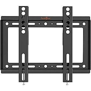 Perlegear Low Profile Fixed TV Wall Mount Bracket for Most 17-42 Inch LED LCD OLED Flat Curved Screen TVs, Ultra Slim and Space Saving TV Mount with Max VESA 200 x 200mm and 66 lbs, Fits 8 Inch Studs