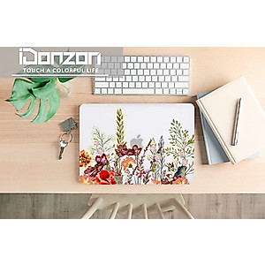 iDonzon Case for MacBook Air 13 inch M1 A2337 A2179 A1932 2022-2018 Release, 3D Effect Matte Clear See Through Hard Cover&Keyboard Cover Compatible Air 13.3 with Retina Display Touch ID, Field Flowers