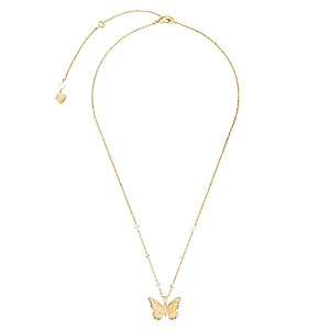 Wanderlust + Co Butterfly Rainbow & Gold Necklace 14K Gold Plated Jewelry Hypoallergenic Shower-safe