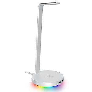 Razer Base Station V2 Chroma: Chroma RGB Lighting - Non-Slip Rubber Base - Designed for Gaming Headsets - Mercury White, RC21-01510300-R3M1