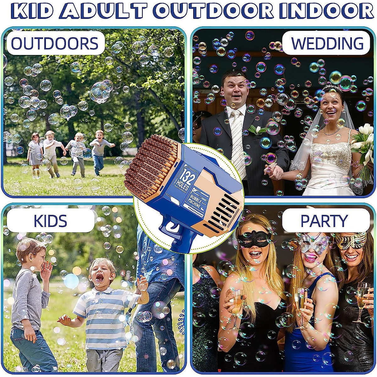 Bubble Machine Gun Kids Toys: 35000+ Bubbles Bazooka Bubble Gun Blaster Blower for Toddlers Girls Boys Ages 3 4 5 6 7 8 9 10 11 12 Year Old Outdoor Summer Fun Gifts Birthday Party Wedding