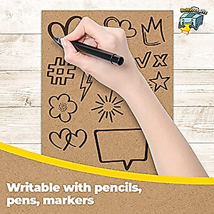 Kraft Sticker Paper (50 Sheets, 8.5" x 11") - Brown Printer Paper with Adhesive, Printable Kraft Labels, Brown Textured Labels, Custom Printable Craft Label for Address, Bottle, Price Tag Stickers