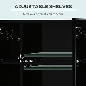 kleankin LED Lighted Medicine Cabinet with Mirror, 35.5" W x 25.5" H Wall Mounted Bathroom Cabinet with 3 Cupboards, Memory Function, USB Charge, High Gloss Black